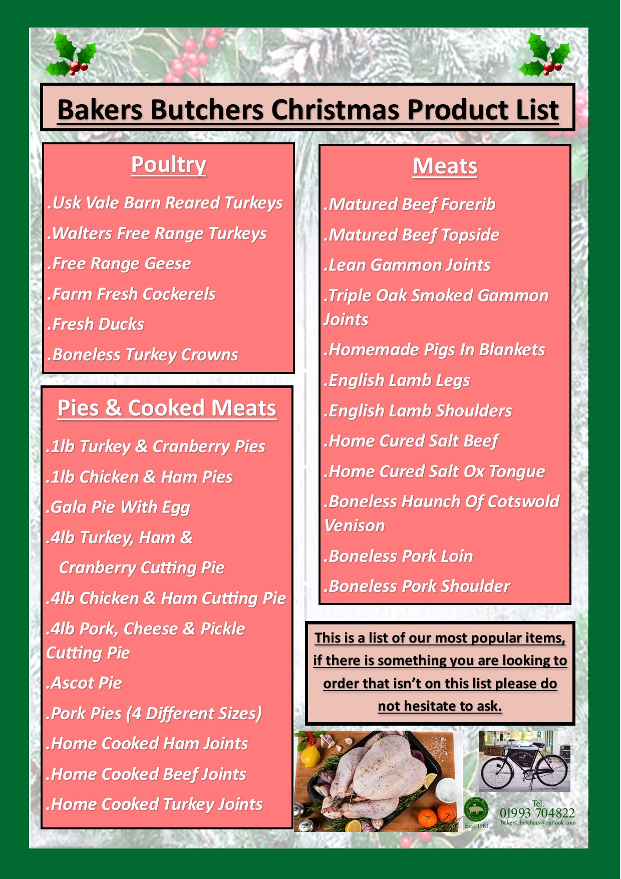 Christmas : Bakers Butchers